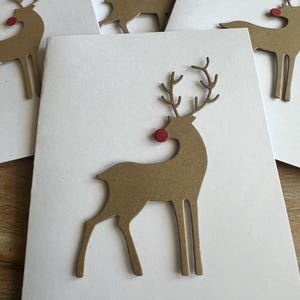 Reindeer Christmas Cards /set of 4 - Etsy