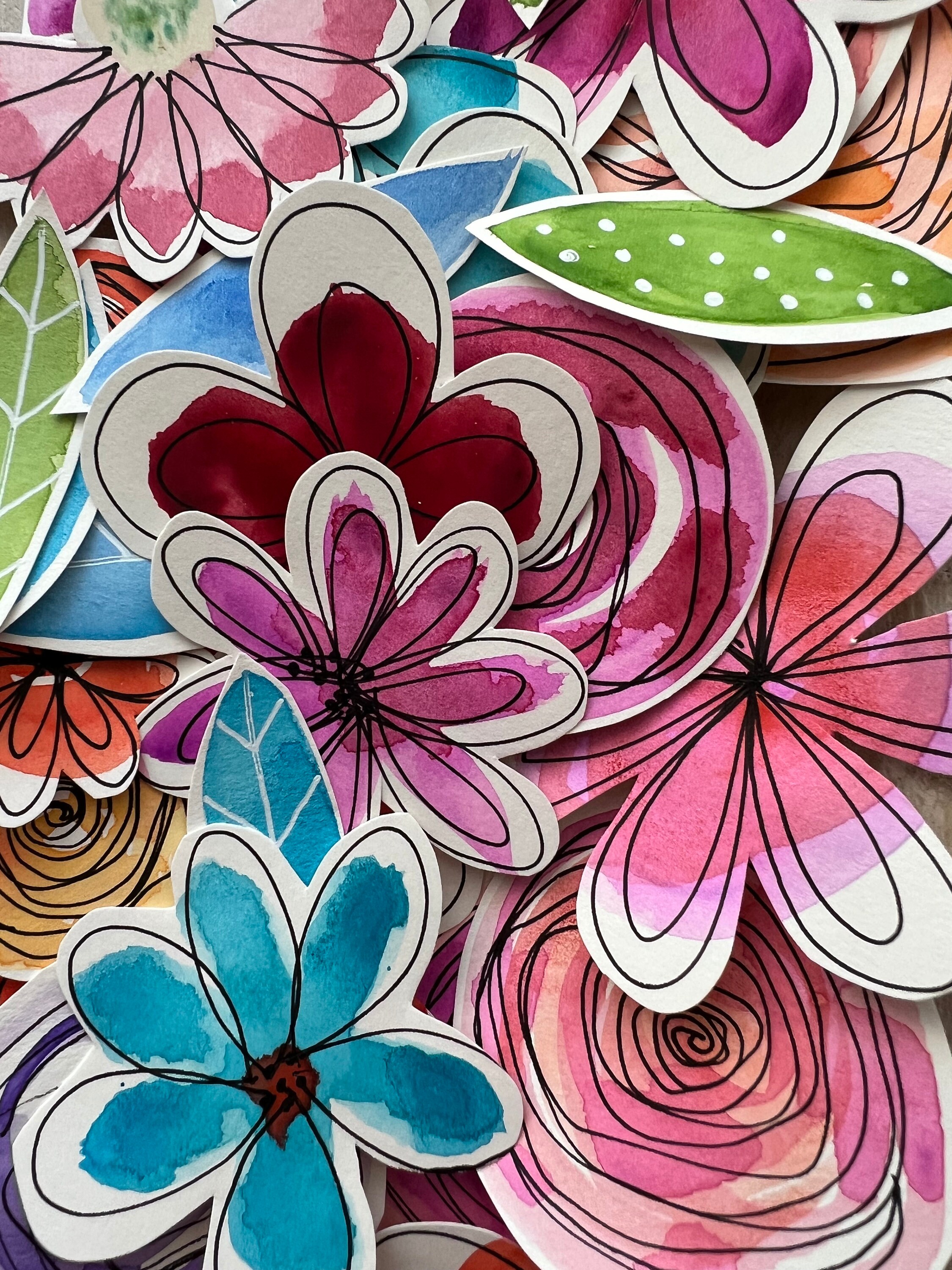 Floral Fodder - Collage- Watercolor- 20 Pieces - Etsy