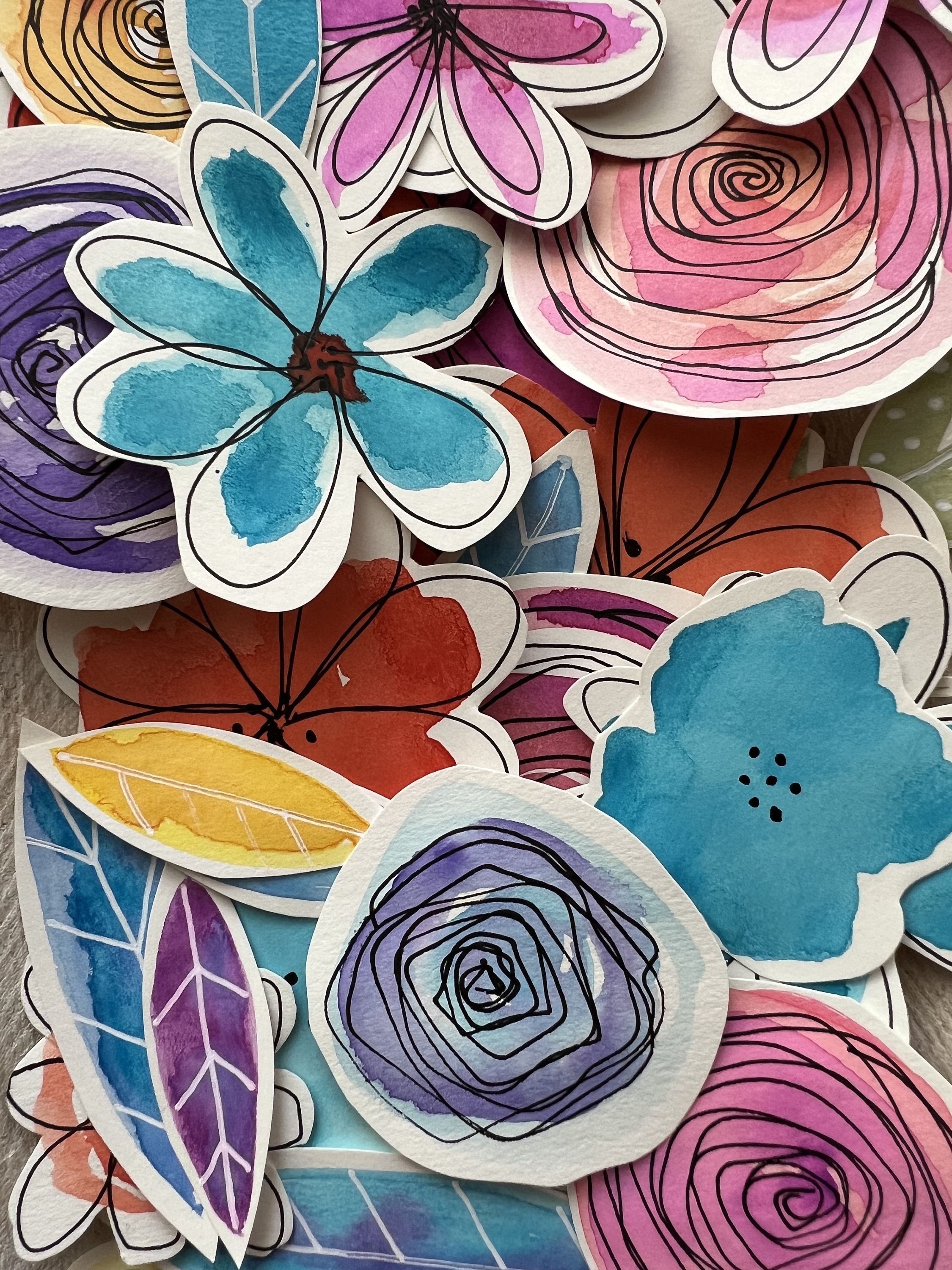 Floral Fodder - Collage- Watercolor- 20 Pieces - Etsy