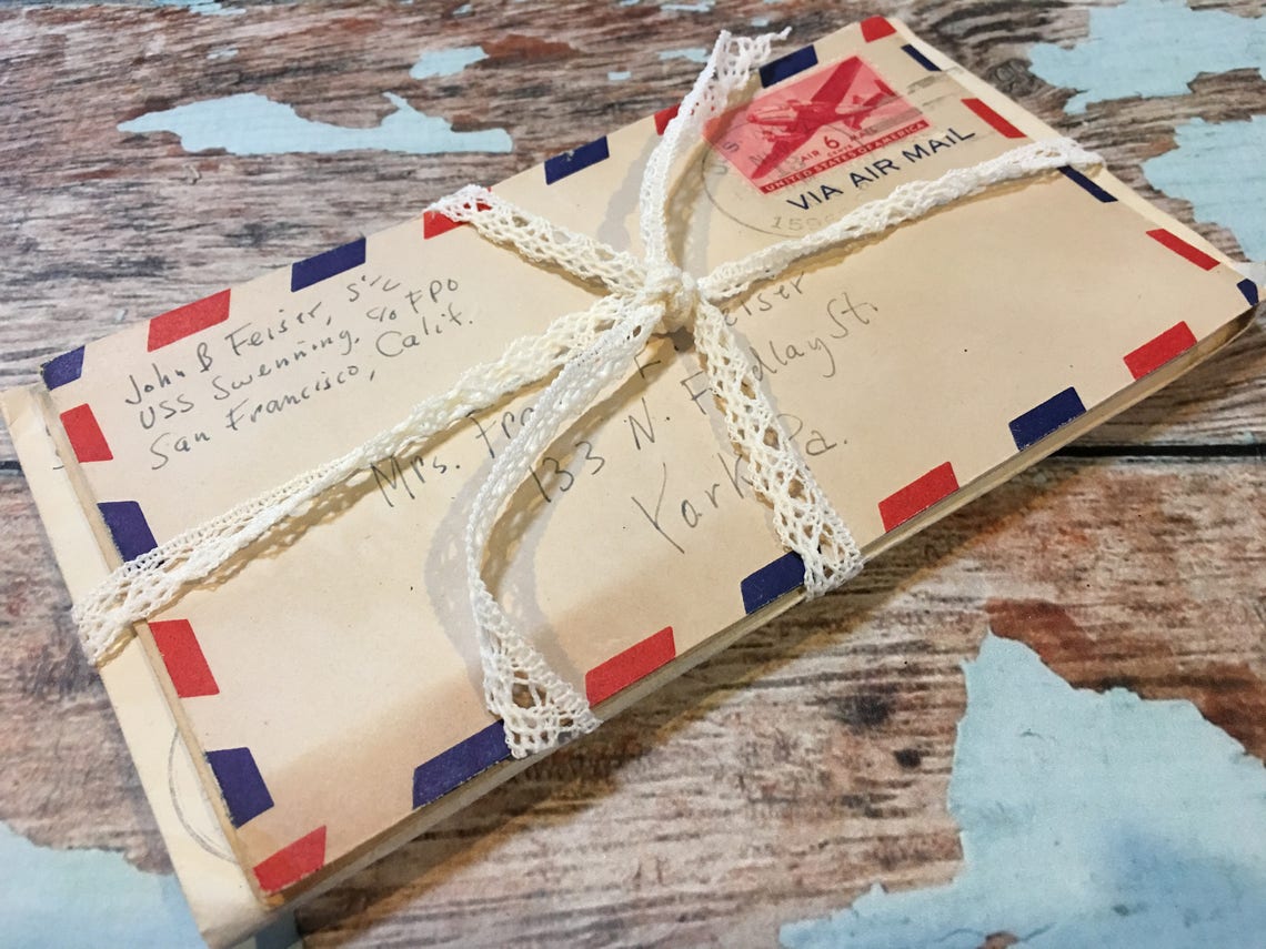 Vintage World War 2 Letters Set of 3 1945 Altered Art - Etsy