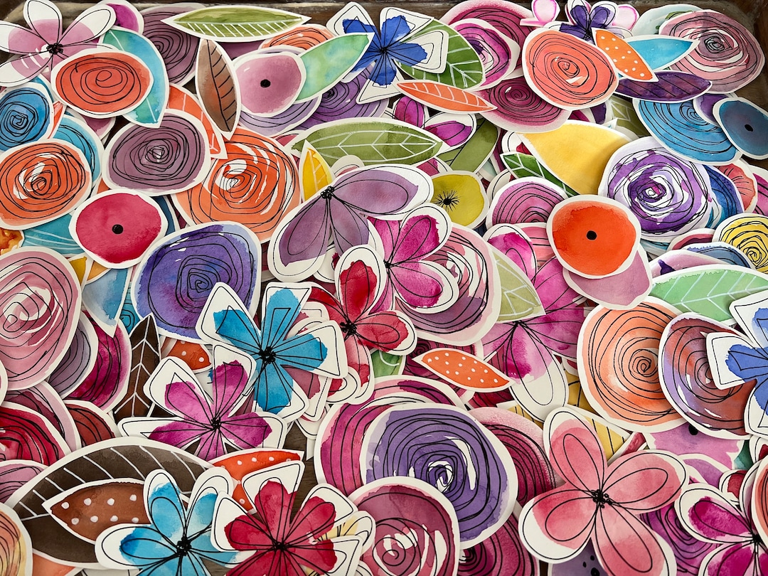 Floral Fodder - Collage- Watercolor- 20 Pieces - Etsy