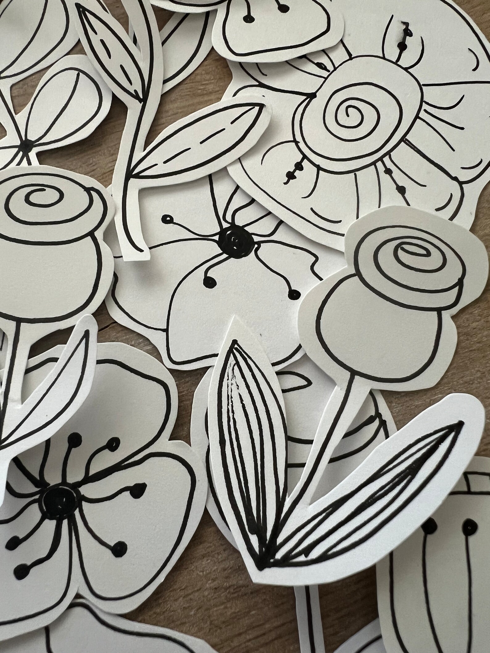 Hand Drawn Floral Fussy Cut Fodder - Etsy