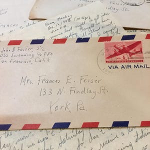 Vintage World War 2 Letters Set of 3 1945 Altered Art - Etsy