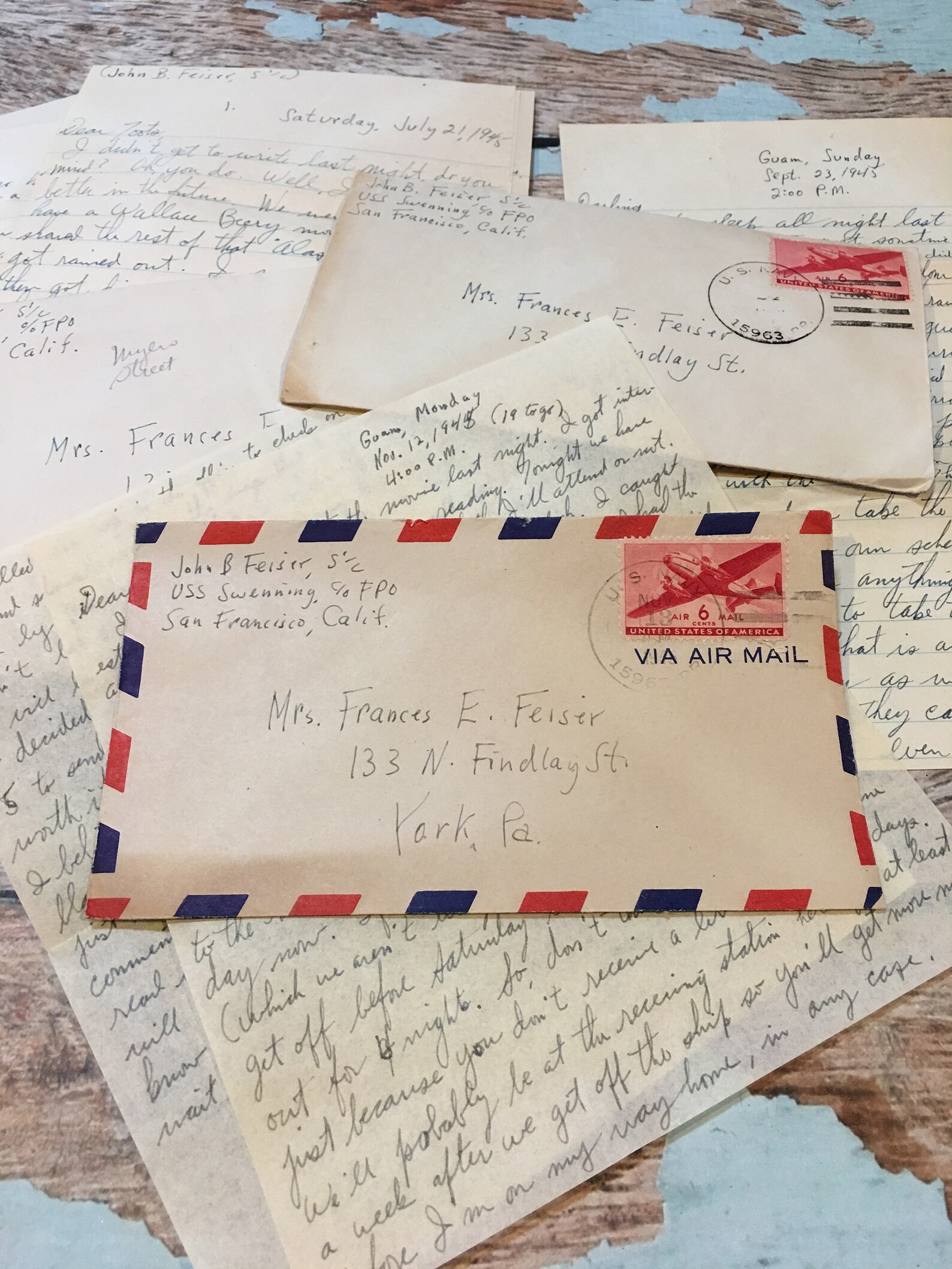 Vintage World War 2 Letters Set of 3 1945 Altered Art - Etsy