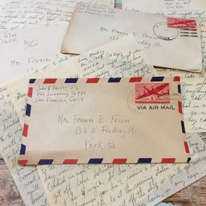 Vintage World War 2 Letters Set of 3 1945 Altered Art - Etsy