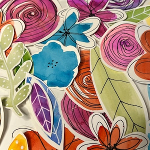 Floral Fodder - Collage- Watercolor- 20 Pieces - Etsy