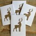 Reindeer Christmas Cards /set of 4 - Etsy