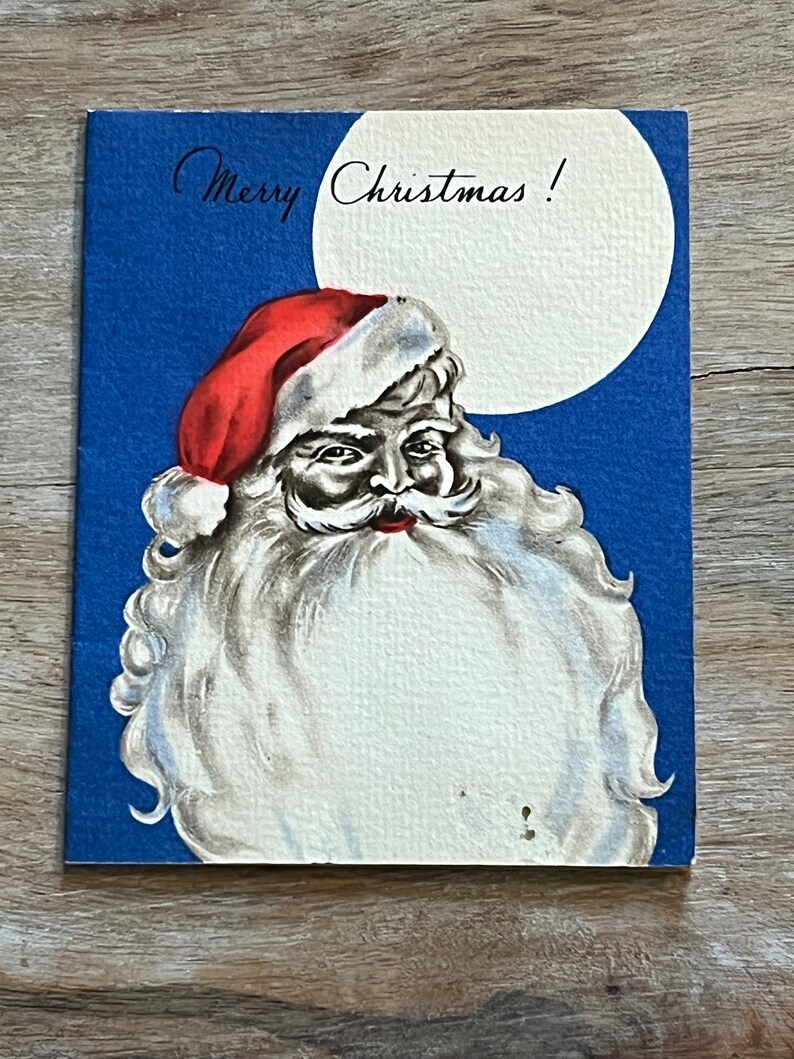 Vintage Christmas Card - MCM Santa- Used - Hallmark - Etsy