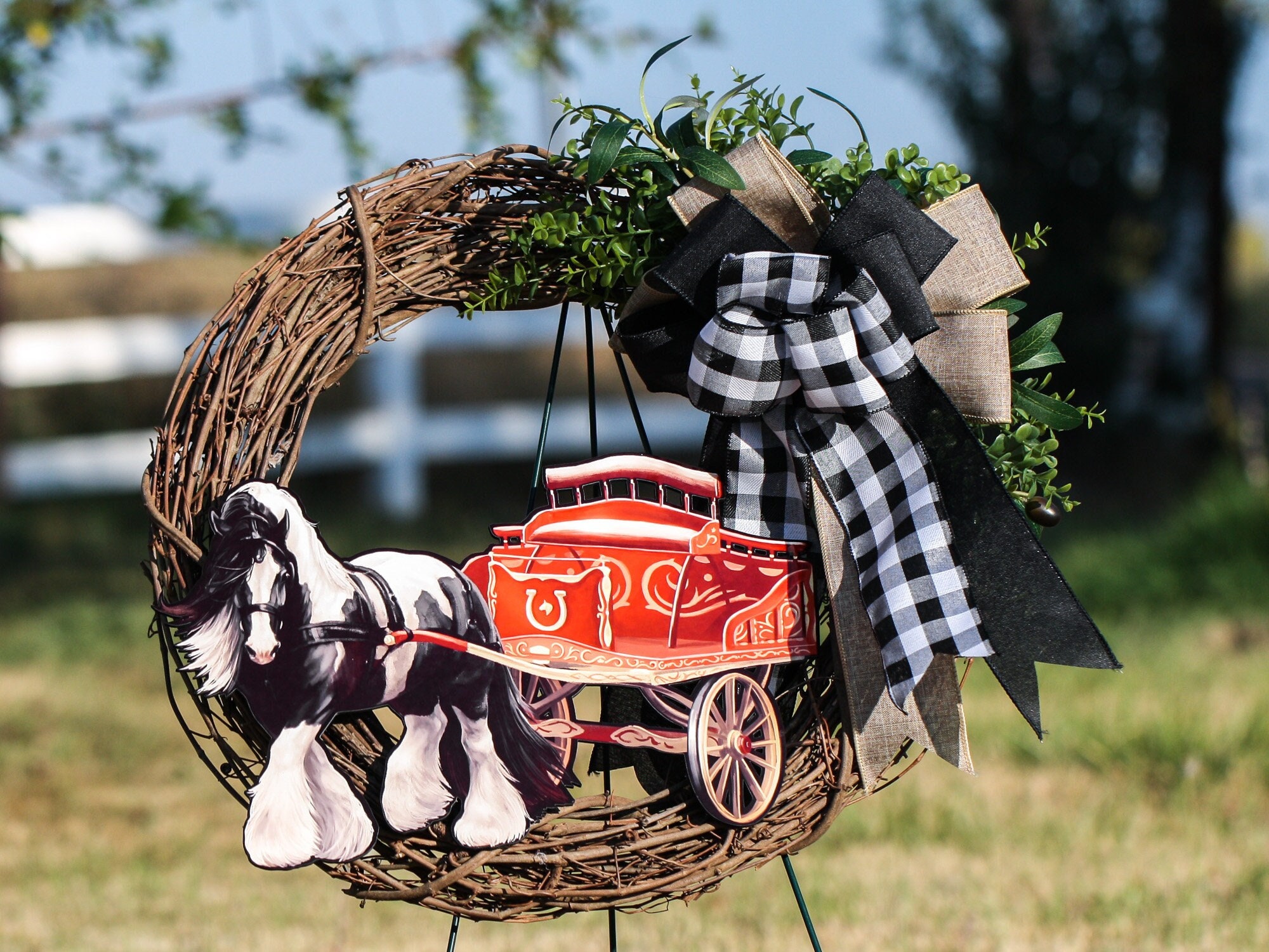 Gypsy Vanner Horse Wreath, Gypsy Horse Wall Art, Gypsy Horse Decor ...