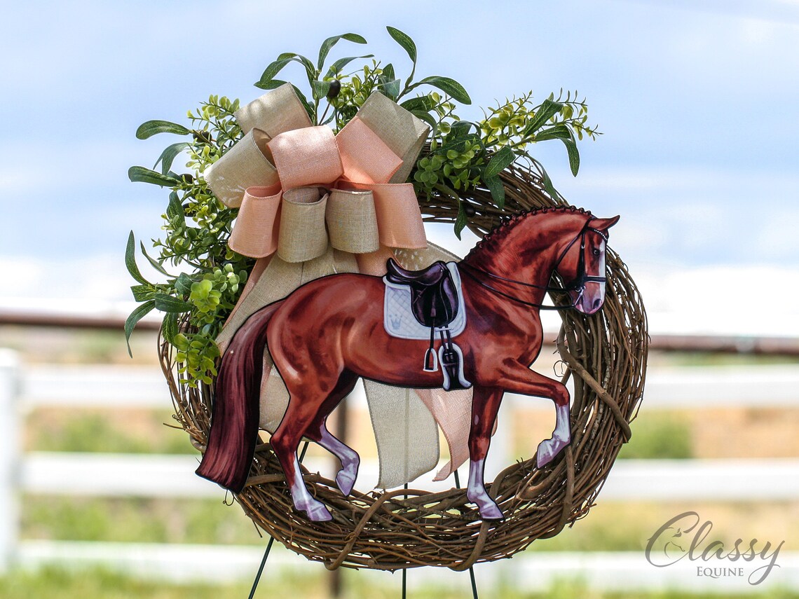 Dressage Horse Wreath Dressage Horse Decor Sport Horse - Etsy