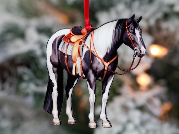 Western Horse Gifts Western Horse Christmas Ornaments Tobiano Ranch Horse Ornaments Equestrian Gifts for Women Tobiano Paint Horse Etsy UK
