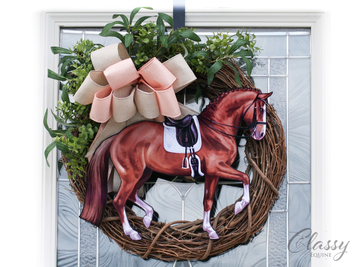 Dressage Horse Wreath Dressage Horse Decor Sport Horse - Etsy