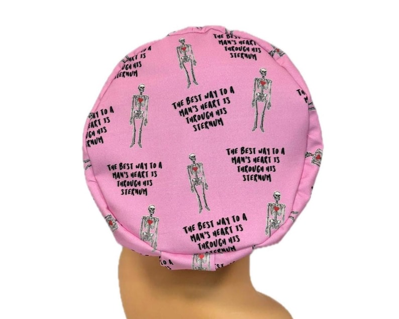 Way to a Man’s Heart, Funny Euro Scrub Caps for Women, Elastic With ...