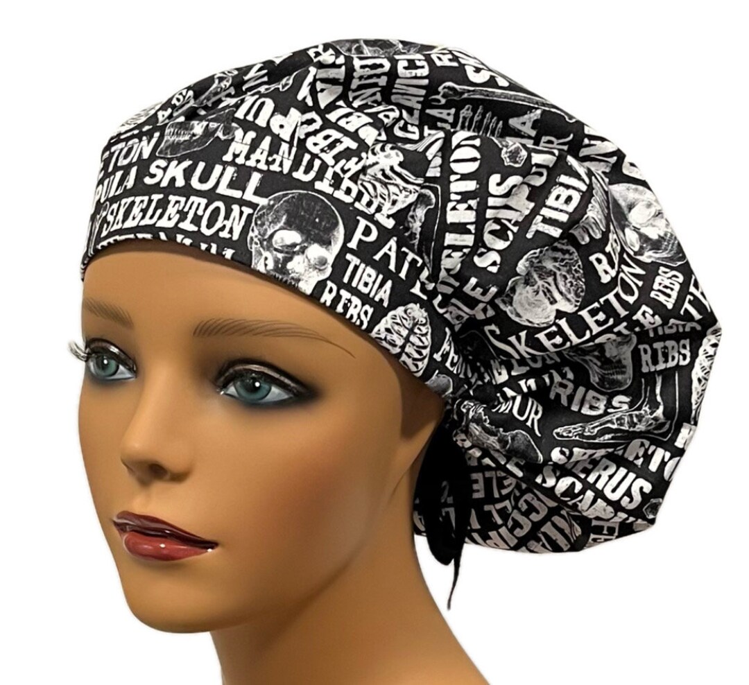 Bones, Ortho, Skeleton, Neuro, Women’s Bouffant Surgical Scrub Cap ...