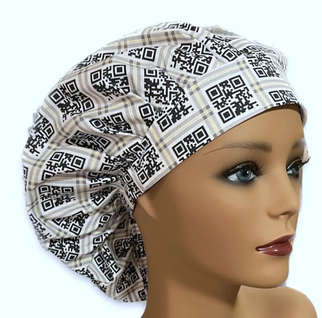 You Are Nosy QR Code, Funny Scrub Hats, Womens Bouffant Surgical Scrub ...