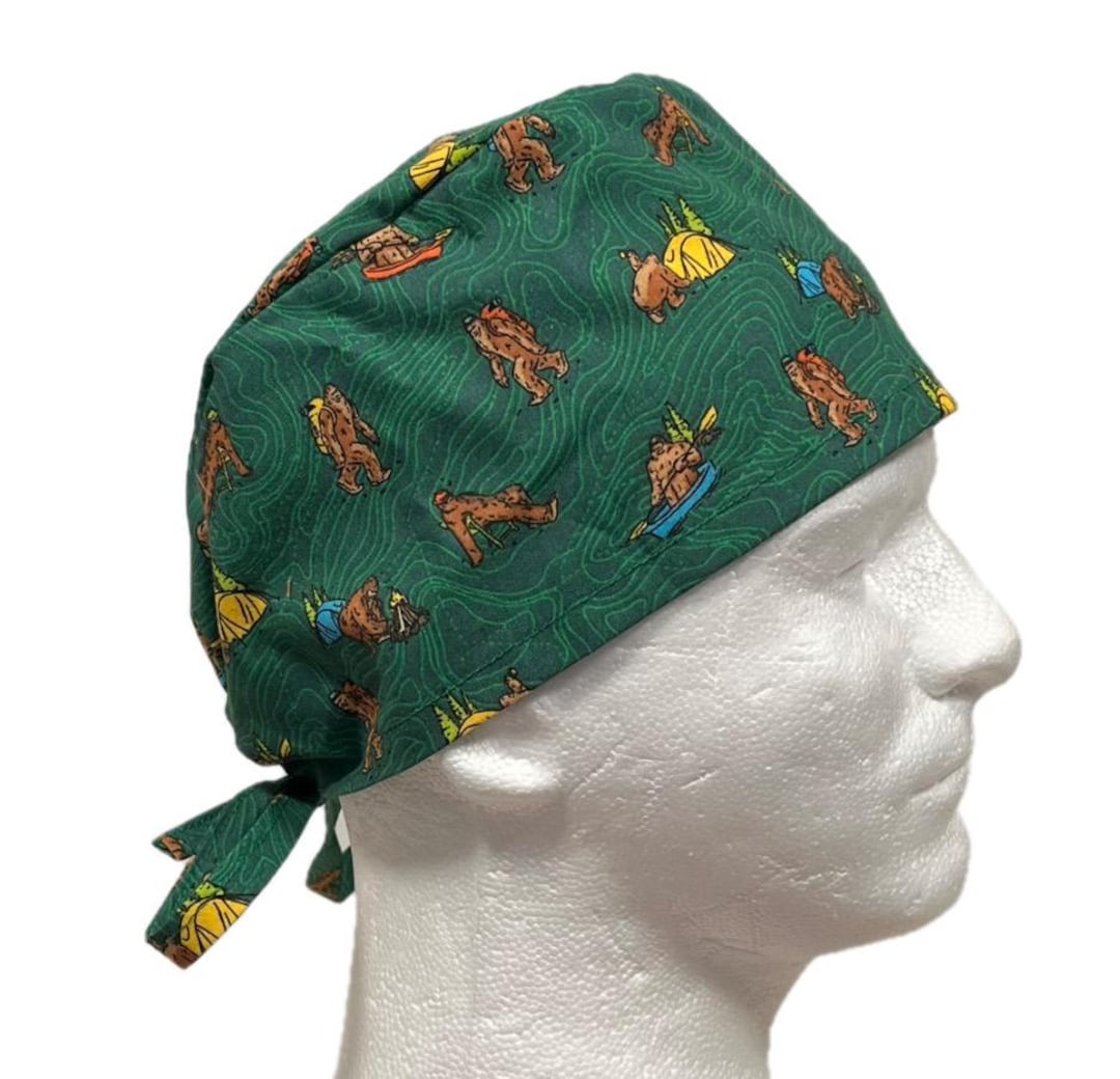 Big Camping Adventures Mens Surgical Scrub Cap, Scrub Caps for Men ...