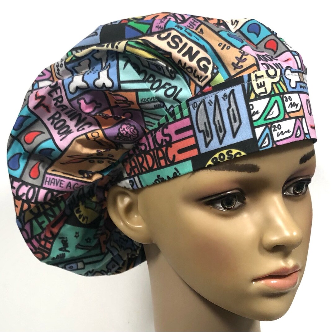 Operating Room, Surgery, Women’s Bouffant Scrub Cap, Scrub Hats for ...