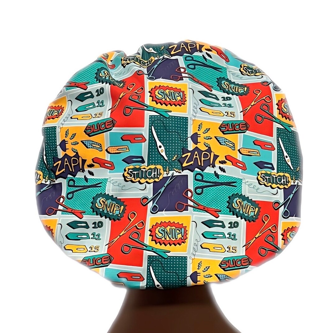 Surgery Cartoon, Operating Room, Womens Bouffant Surgical Scrub Hat ...