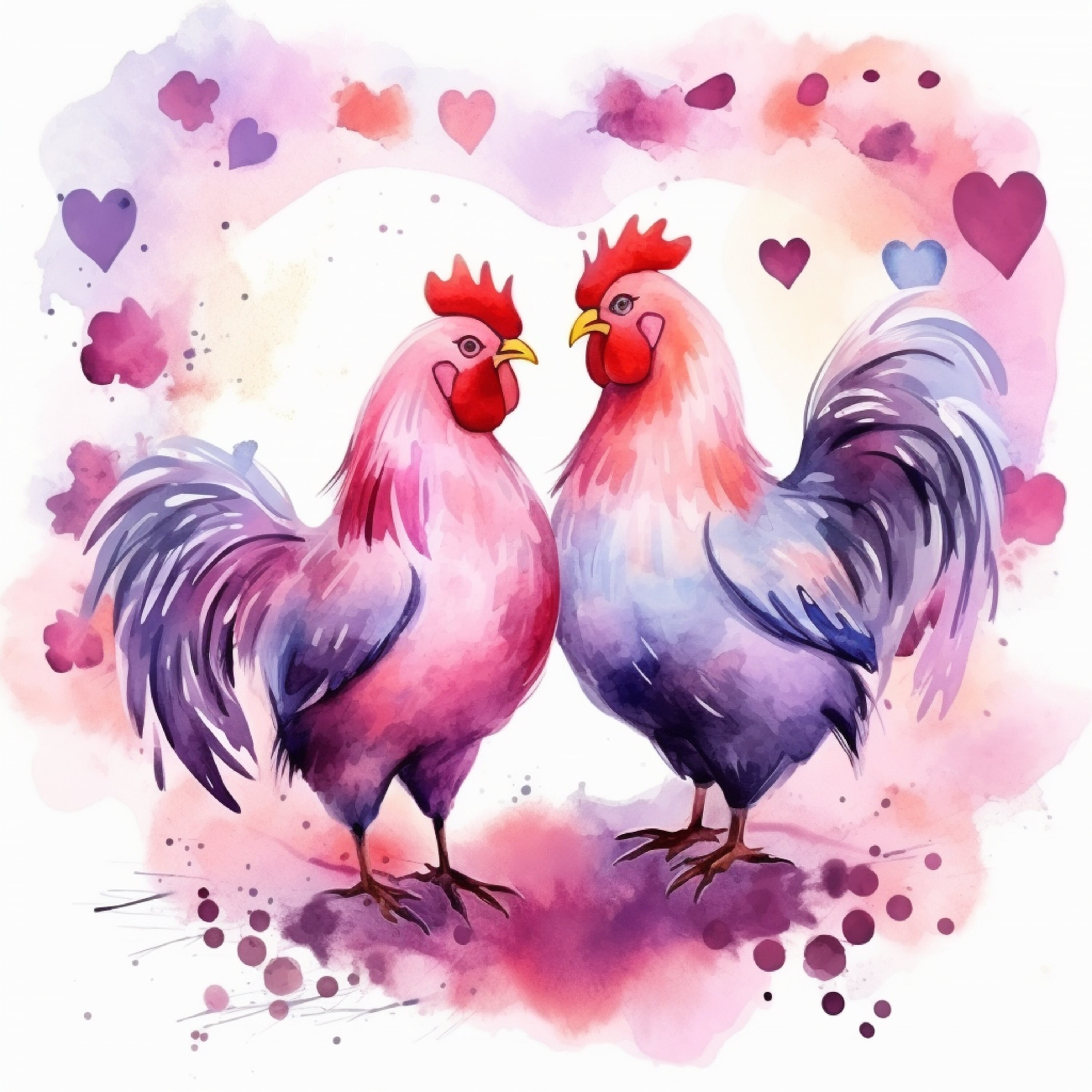 Chickens, Colorful Chickens PNG. Floral Chickens PNG. Chicken , Chicken ...