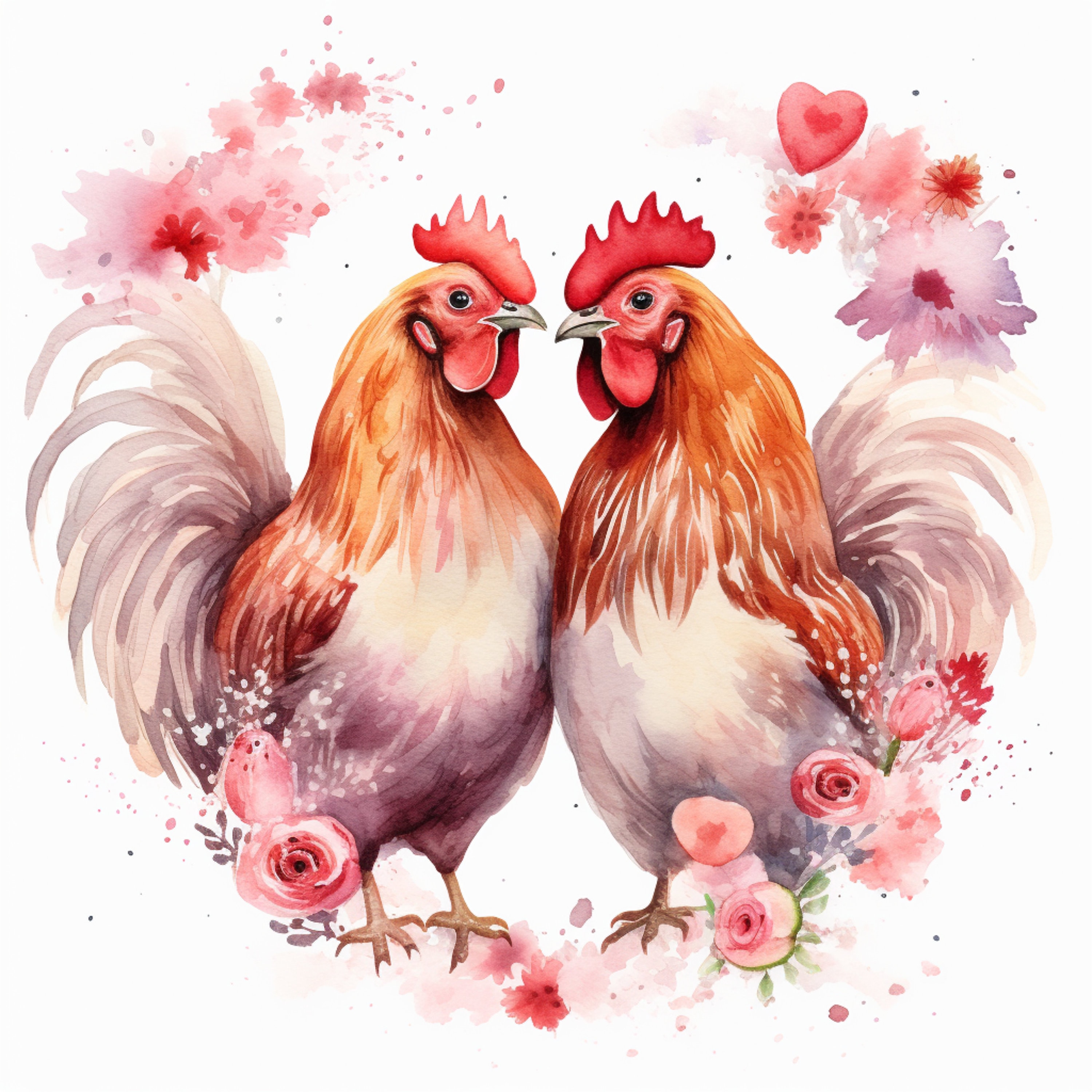 Chickens, Colorful Chickens PNG. Floral Chickens PNG. Chicken , Chicken ...