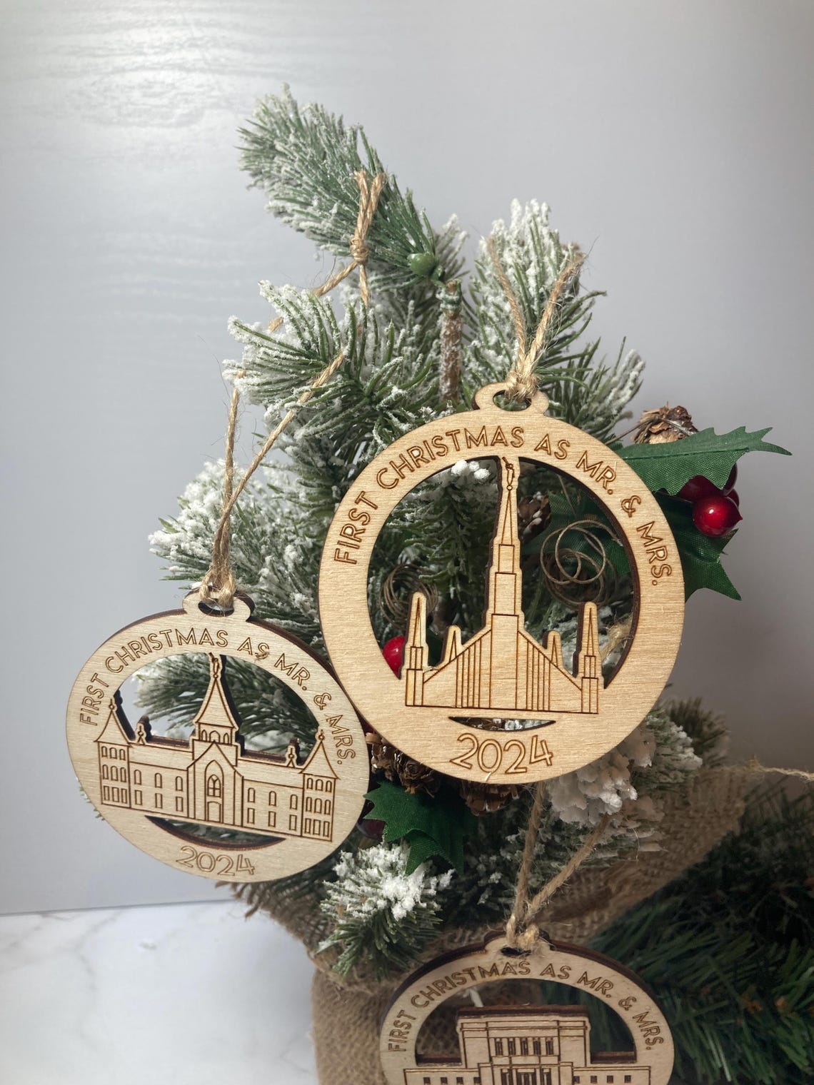 Custom LDS Temple Christmas Ornament - FIRST CHRISTMAS as Mr. & Mrs. - Etsy