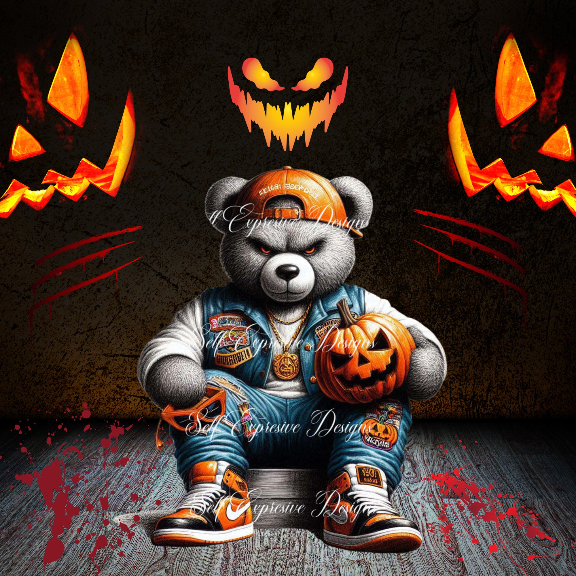 Scary Teddy Gothic Horror PNG Clipart for Halloween Printables - Etsy