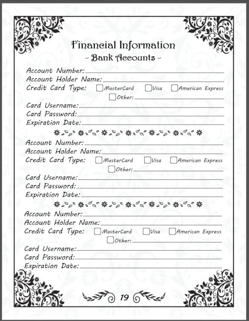 Emergency Binder, Funeral Planner, Fillable End of Life Planner, Legacy ...