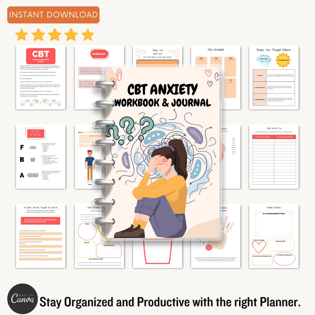 Mental Health Workbook for Anxiety: Therapy, Self-help, Coping Skills ...