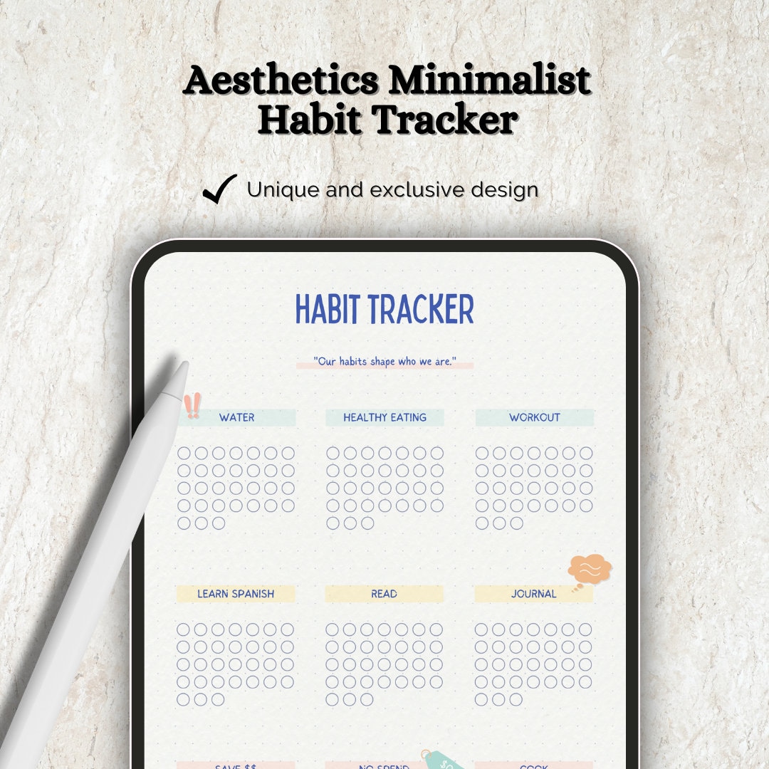 Ivory Dot Grid Bullet Journal Habit Tracker, Colorful Design Notebook ...