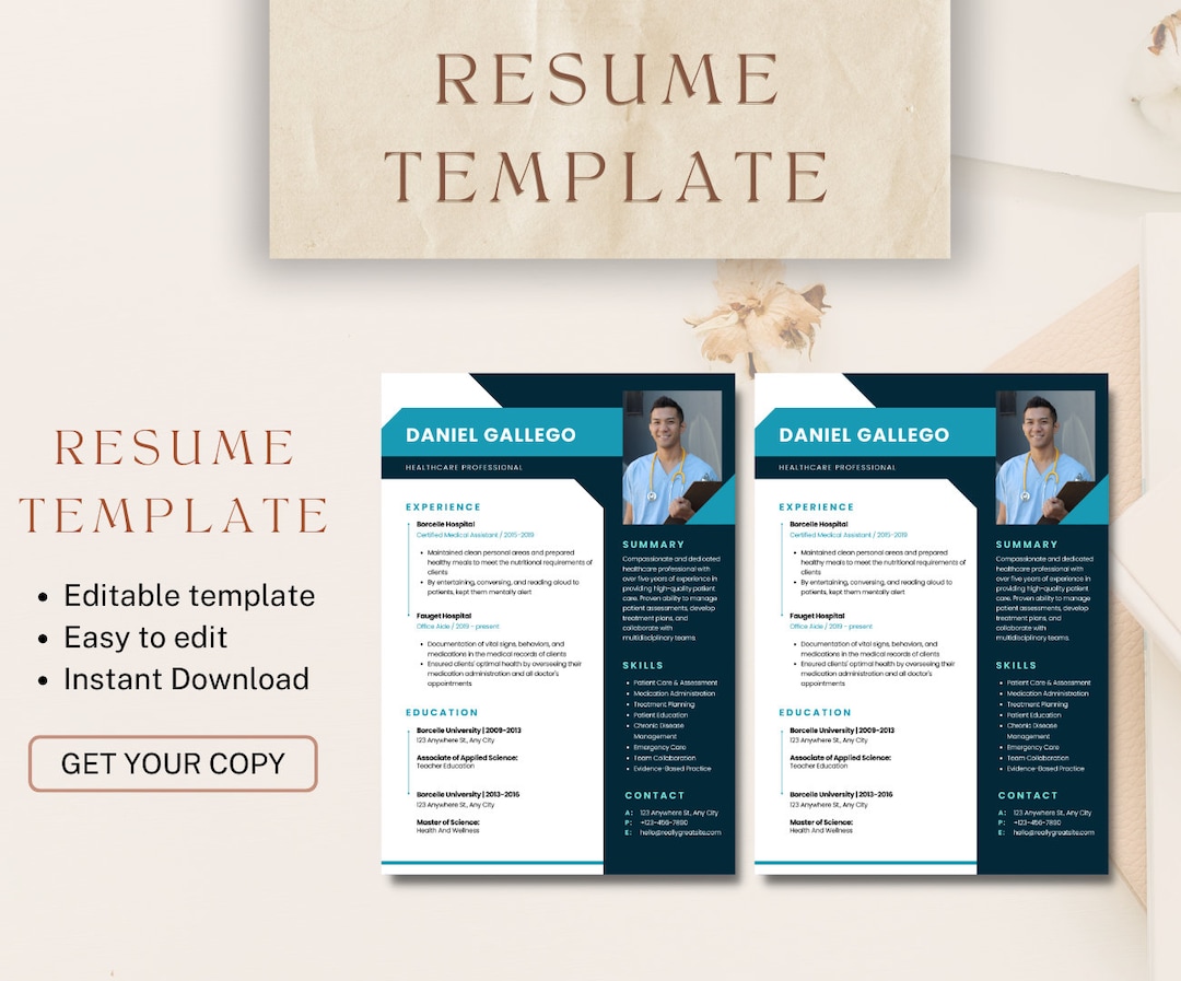 Blue Modern Medical Resume Template for Healthcare Professionals ...