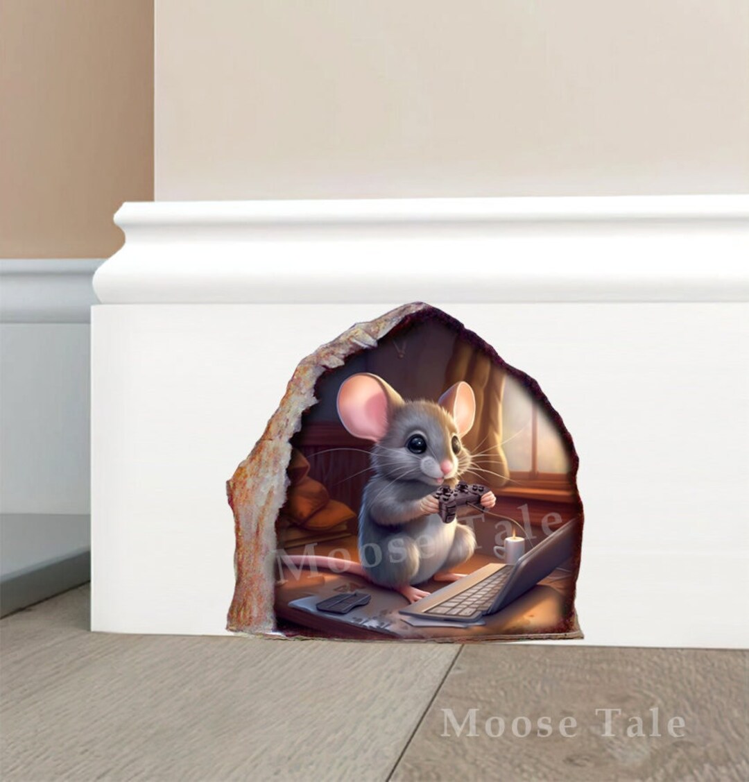 Mouse Gamer With Laptop Sticker Gift for Gamer or Programmer Mouse Hole ...
