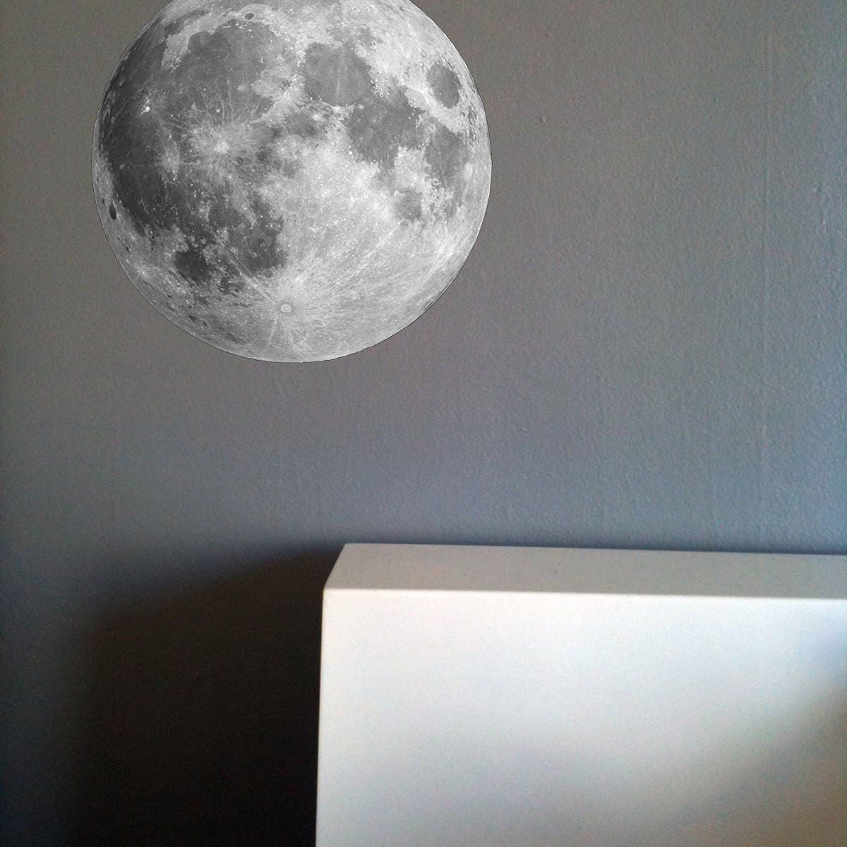 Moon Wall Decal Bedroom Wall Sticker Realistic Moon Living - Etsy