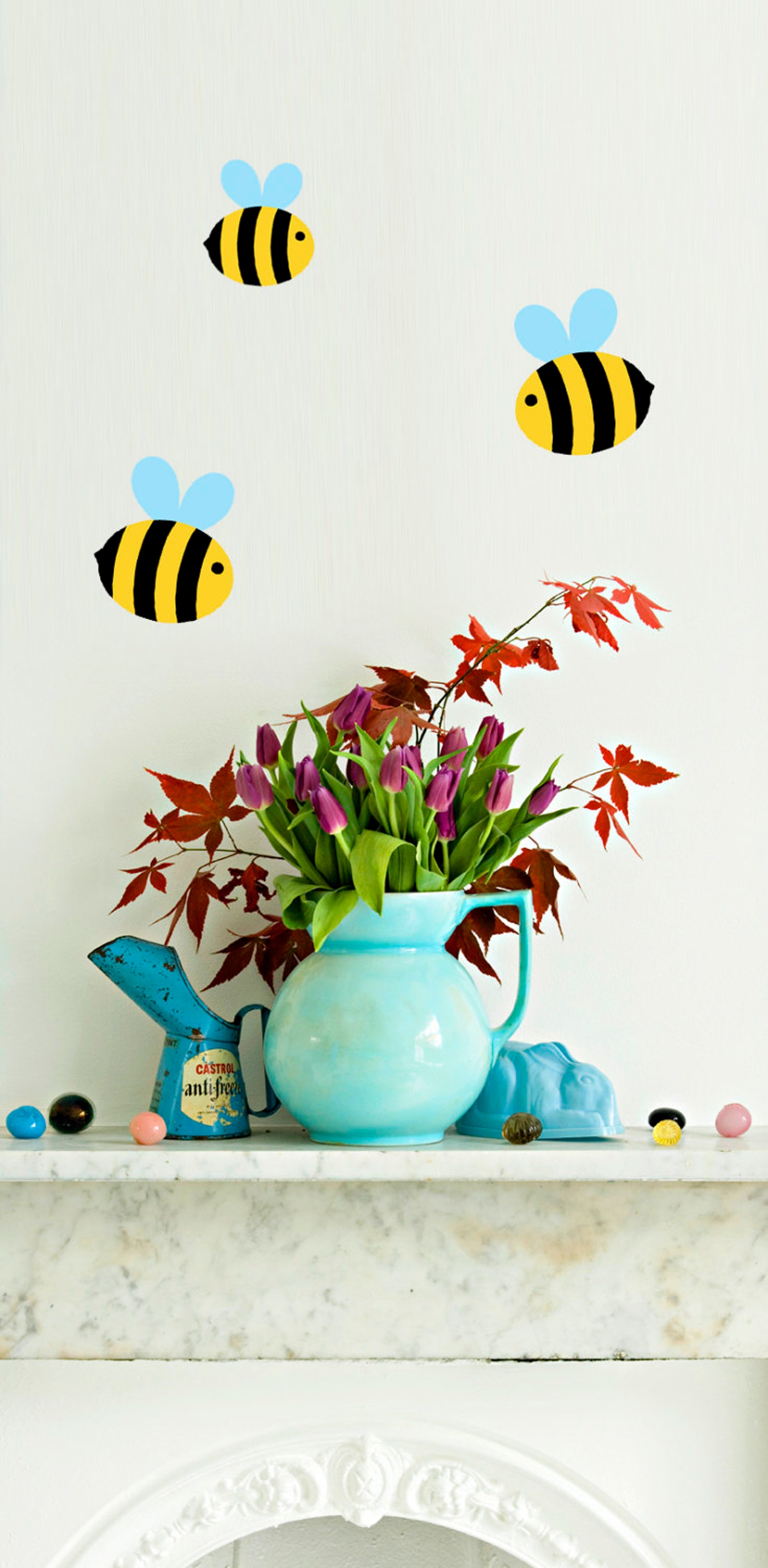 Bee Wall Decal Decor Bumble Bee Beehive Decal Tree Branch - Etsy