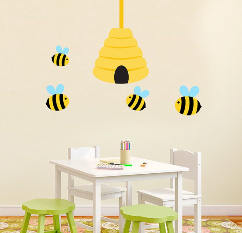 Bee Wall Decal Decor Bumble Bee Beehive Decal Tree Branch - Etsy