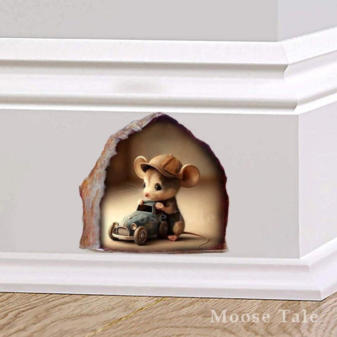 Little Sherlock Holmes Mouse Boy Room Decal Sticker Retro English Mouse ...