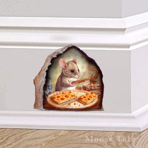 Pizza Party Mouse With Pizza Wall Sticker Pizza Lover Gift Cozy Fairy ...
