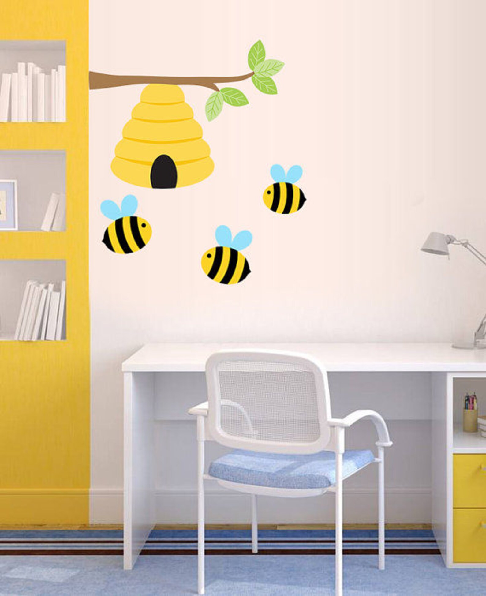 Bee Wall Decal Decor Bumble Bee Beehive Decal Tree Branch - Etsy