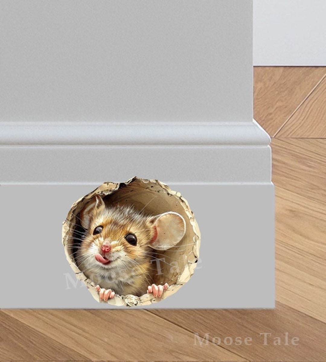 Mouse Sticker in Hole Wall Decal Buddies Mice Sticker Baseboard Sticker ...
