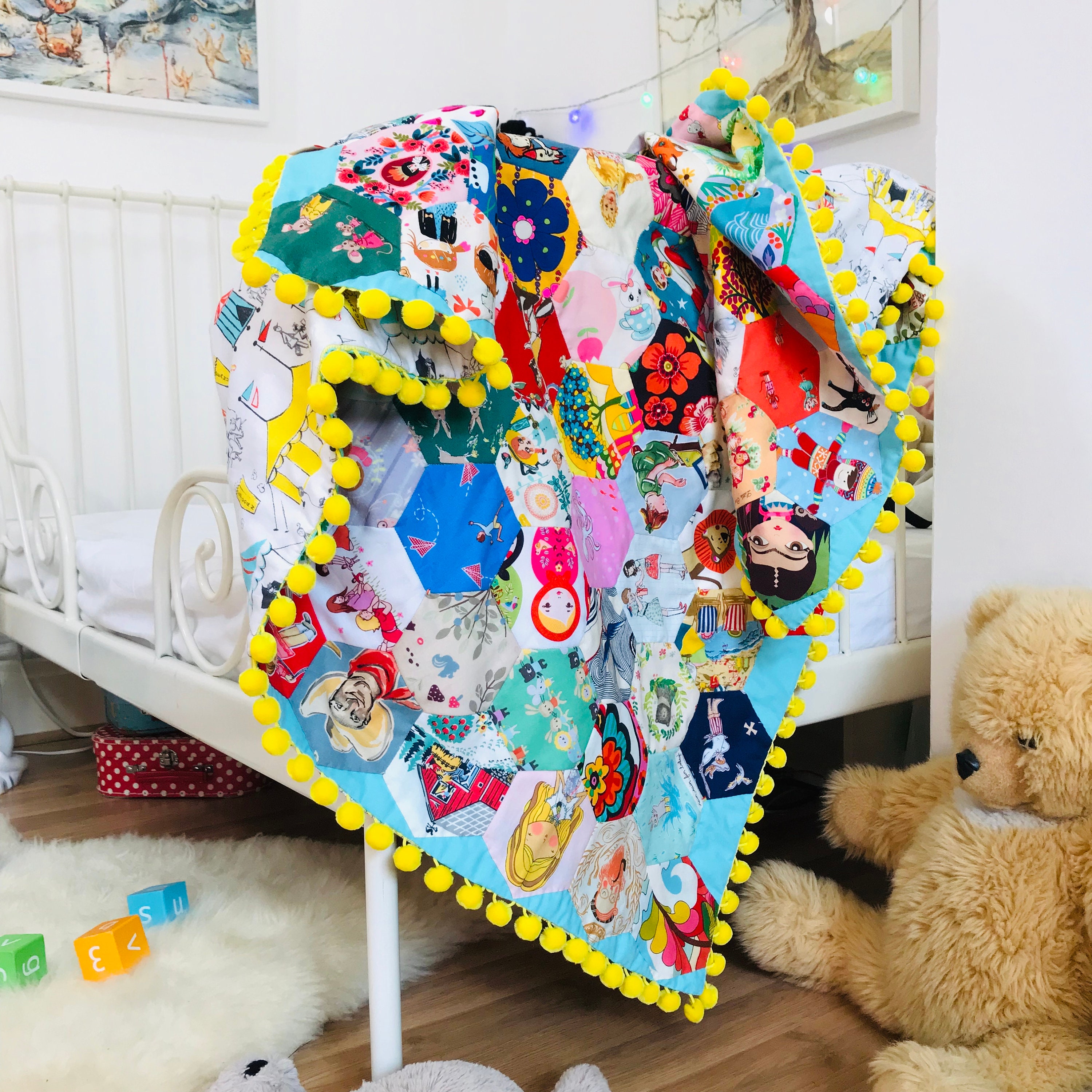 Patchwork EPP Quilt Kit for Kids / Child's Quilt / Playmat, English ...