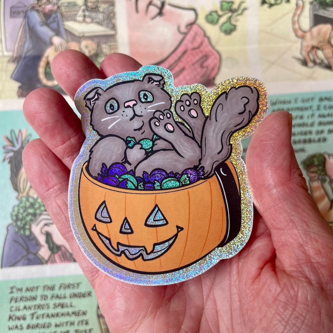 Bodega Cat Sticker: Cat O’ Lantern - Etsy