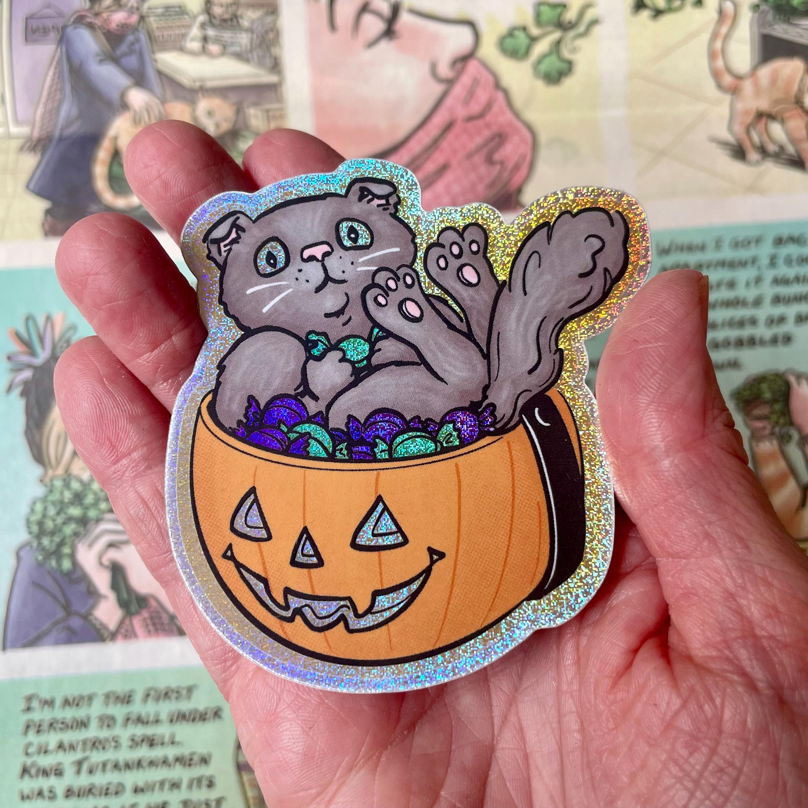 Bodega Cat Sticker: Cat O’ Lantern - Etsy