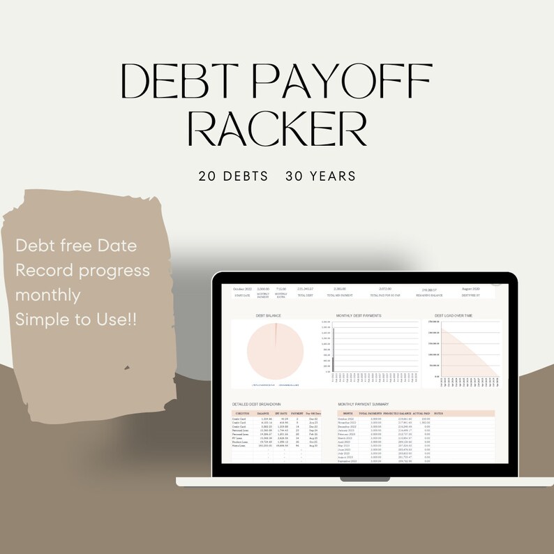 Debt Payoff Tracker, Instant Download, Debt Snowball for Excel, Excel ...