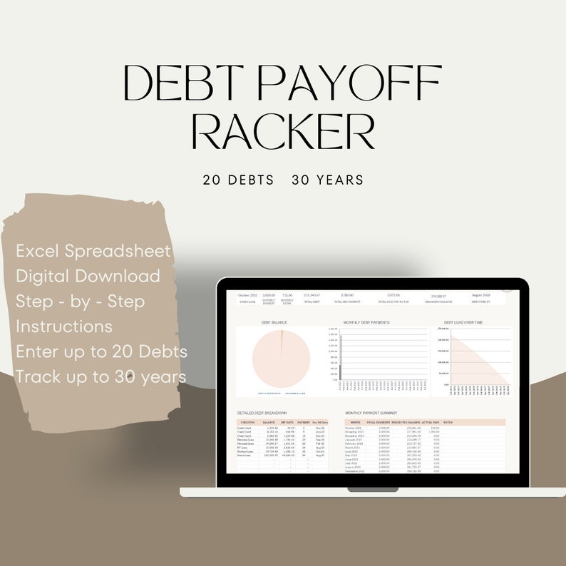 Debt Payoff Tracker, Instant Download, Debt Snowball for Excel, Excel ...