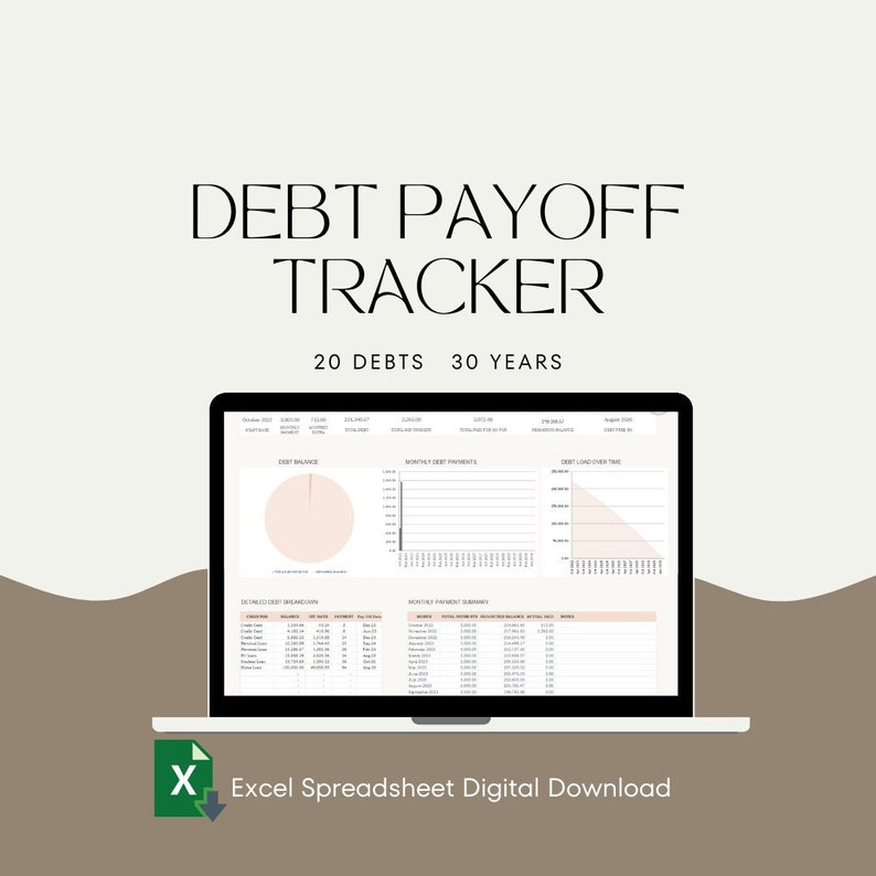 Debt Payoff Tracker, Instant Download, Debt Snowball for Excel, Excel ...
