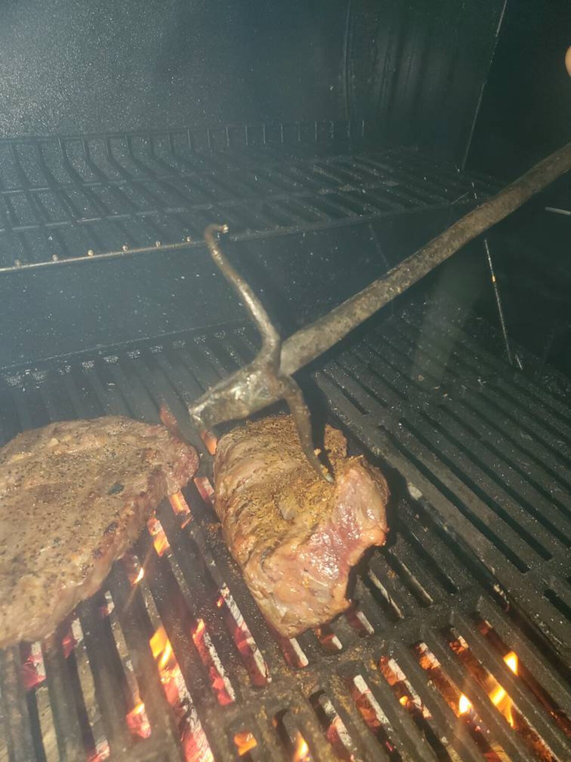Steer's head meat hook pigtail longhorn steak turner. | Etsy