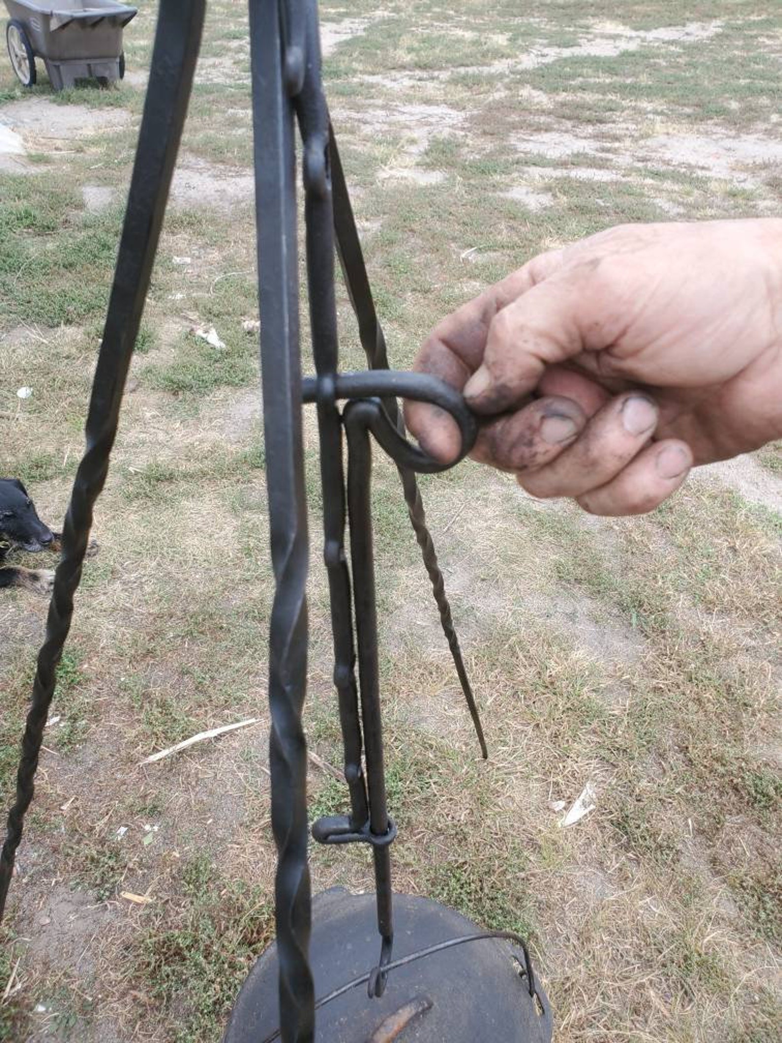 Blacksmith Forged Cooking Tripod and Trammel Hook. Campfire - Etsy