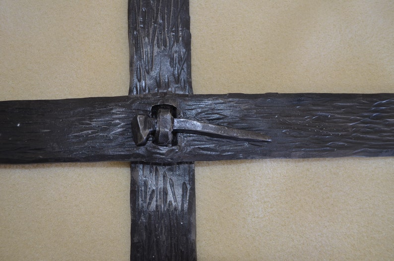 Cross Blacksmith Forged Steel. Metal Cross Unique Artistic | Etsy