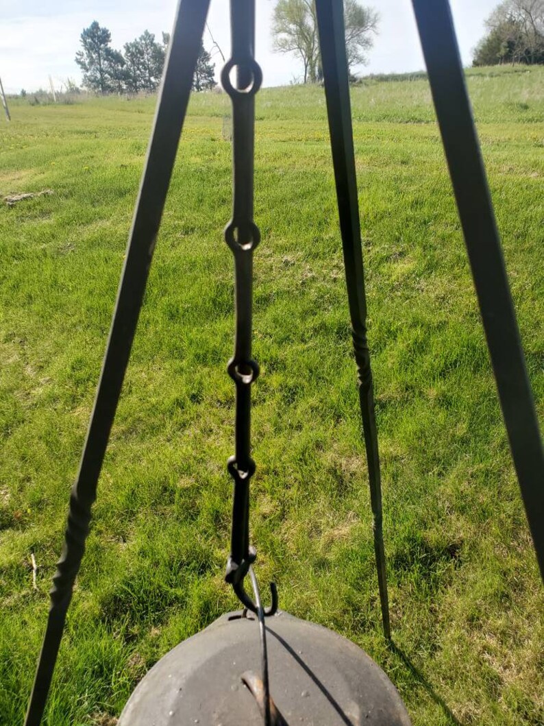 Blacksmith Forged Cooking Tripod and Trammel Hook. Campfire - Etsy