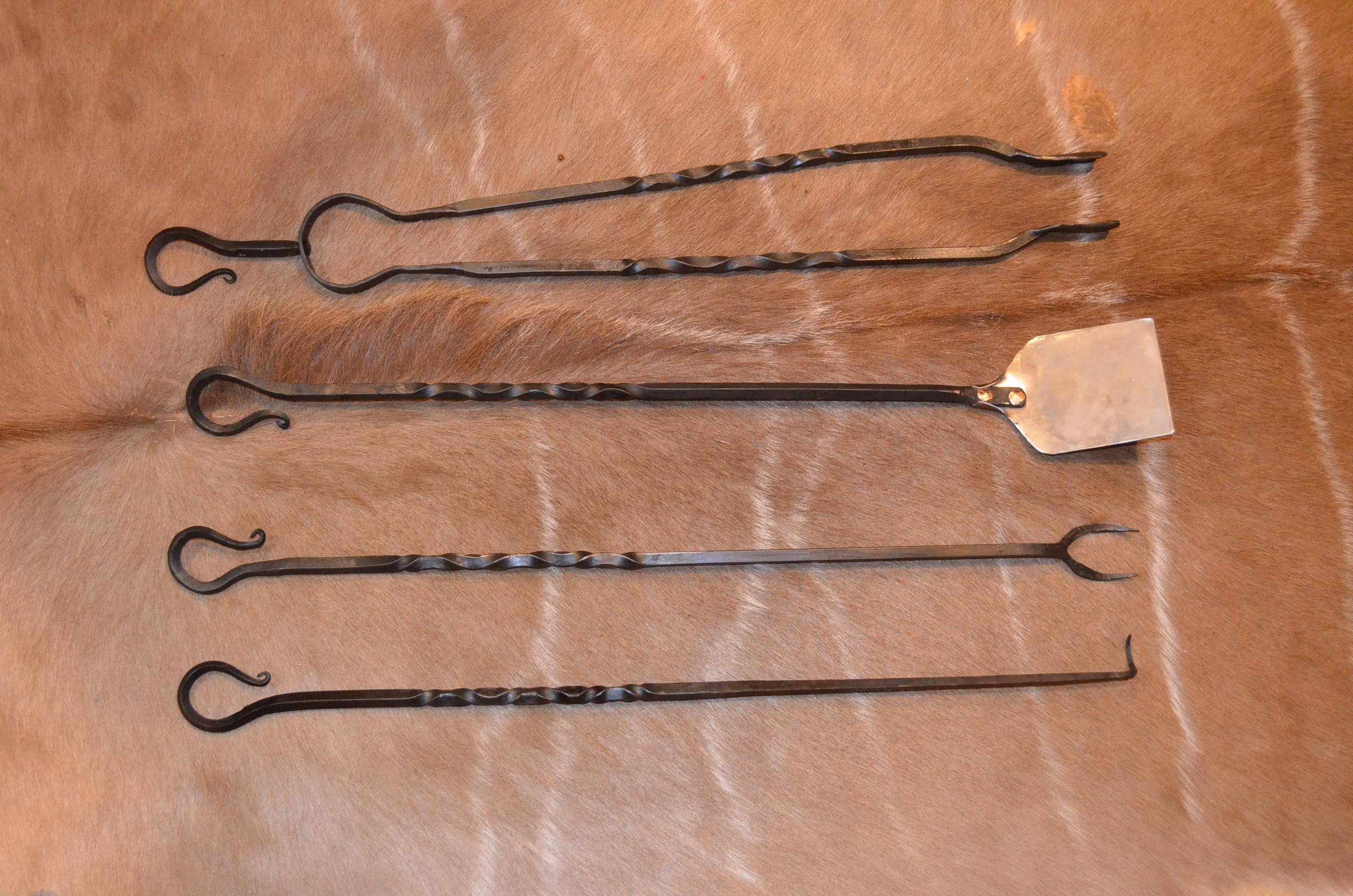 Grilling Tool Set. Blacksmith Hand Forged Steel 4 Piece - Etsy