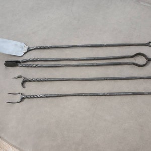 Grilling Tool Set. Blacksmith Hand Forged Steel 4 Piece - Etsy